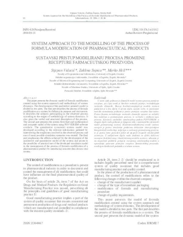 (PDF) System Approach To The Modelling Of The Process Of Formula ...