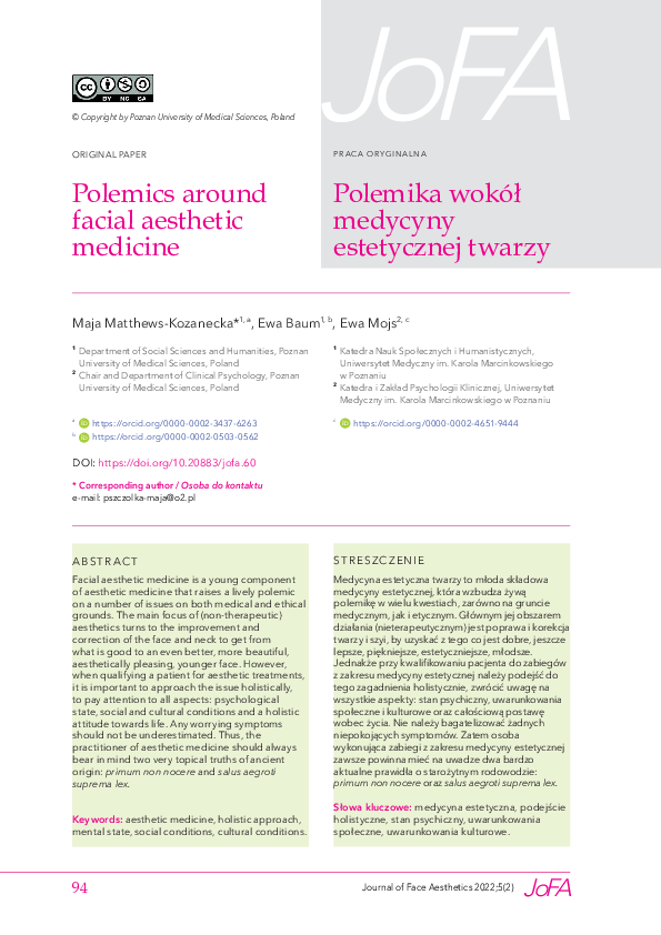 (PDF) Polemics around facial aesthetic medicine