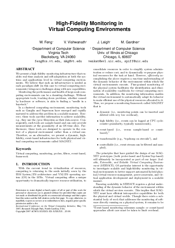(PDF) High-fidelity monitoring in virtual computing environments