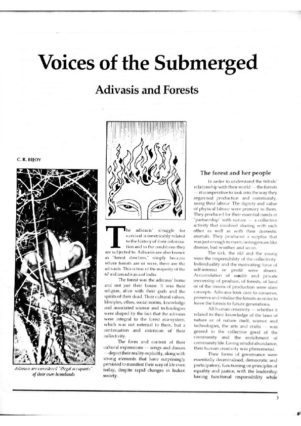 (PDF) Voices of the Submerged. Adivasis and Forests,