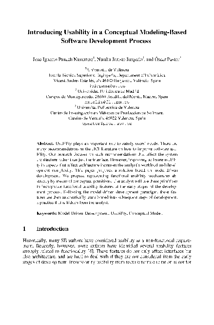 (PDF) Introducing Usability in a Conceptual Modeling-Based Software Development Process