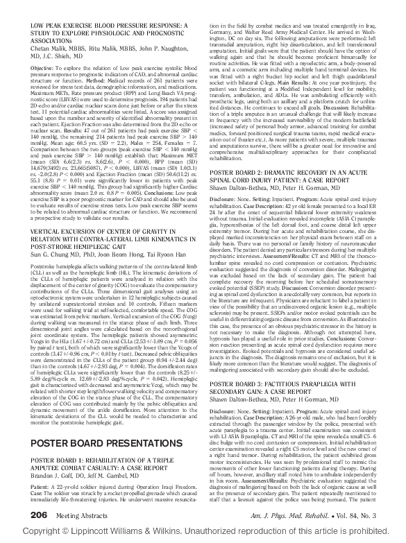 (PDF) Poster Board 1: Rehabilitation of a Triple Amputee Combat ...