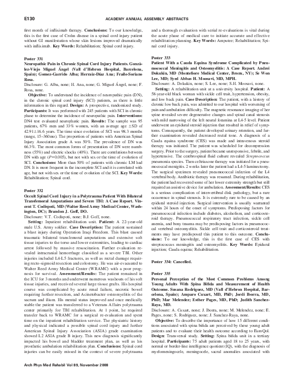 (PDF) Poster 332: Occult Spinal Cord Injury in a Polytrauma Patient ...