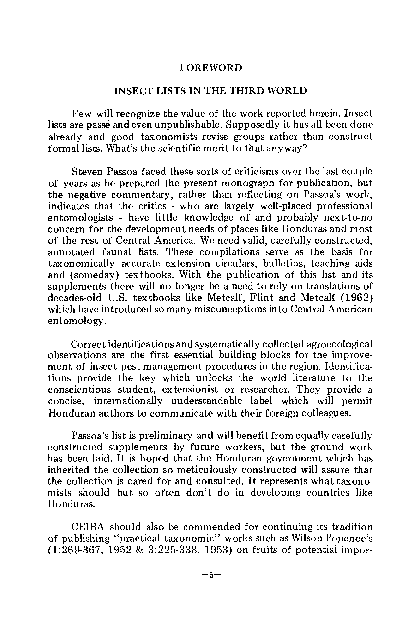 (PDF) Foreword insect lists in the third world