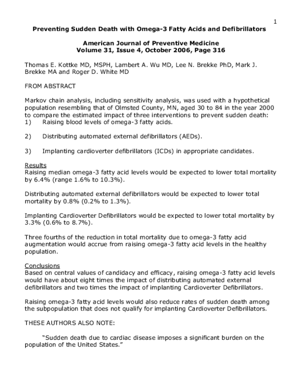 (PDF) Preventing Sudden Death with n-3 (Omega-3) Fatty Acids and ...