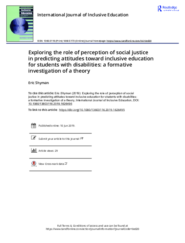 (PDF) Exploring the role of perception of social justice in predicting ...