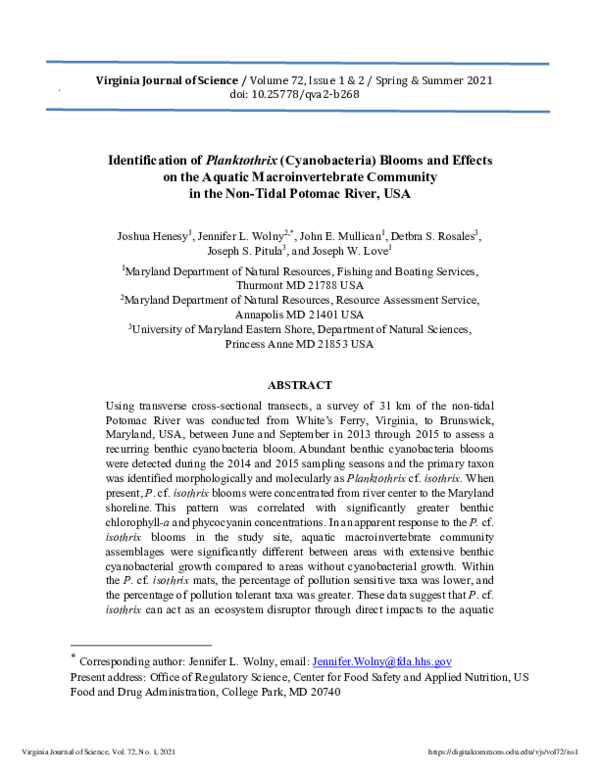(PDF) Identification of Planktothrix (Cyanobacteria) Blooms and Effects ...