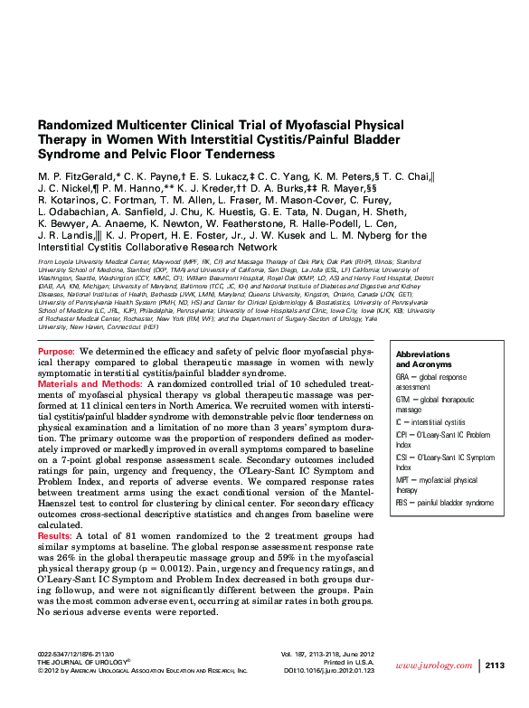 (PDF) Randomized Multicenter Clinical Trial of Myofascial Physical ...