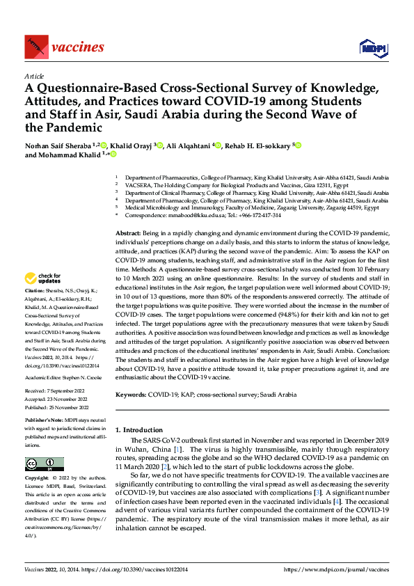 (PDF) A Questionnaire-Based Cross-Sectional Survey of Knowledge ...