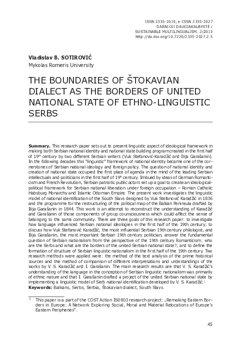 (PDF) The Boundaries of Štokavian Dialect as the Borders of United ...