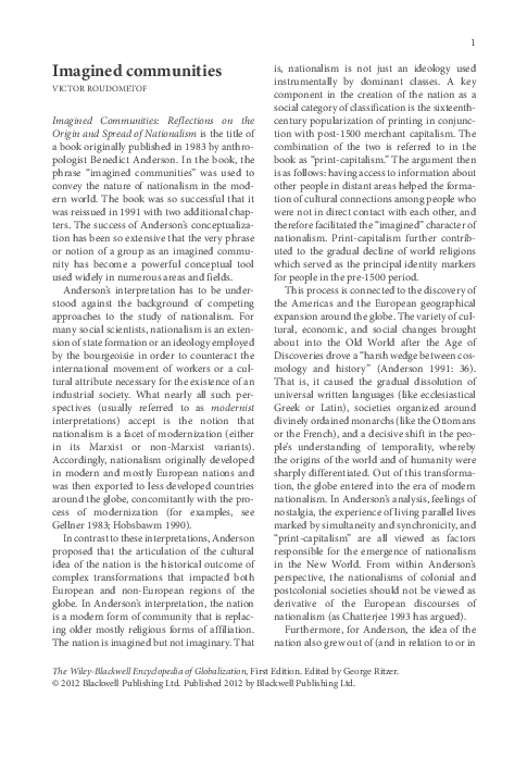 (PDF) Imagined communities