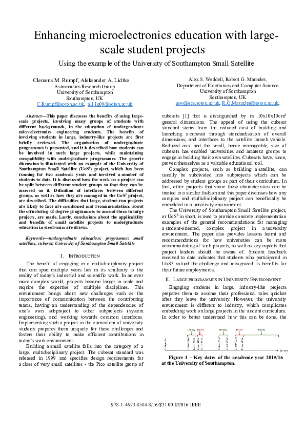 (PDF) Enhancing microelectronics education with large-scale student ...