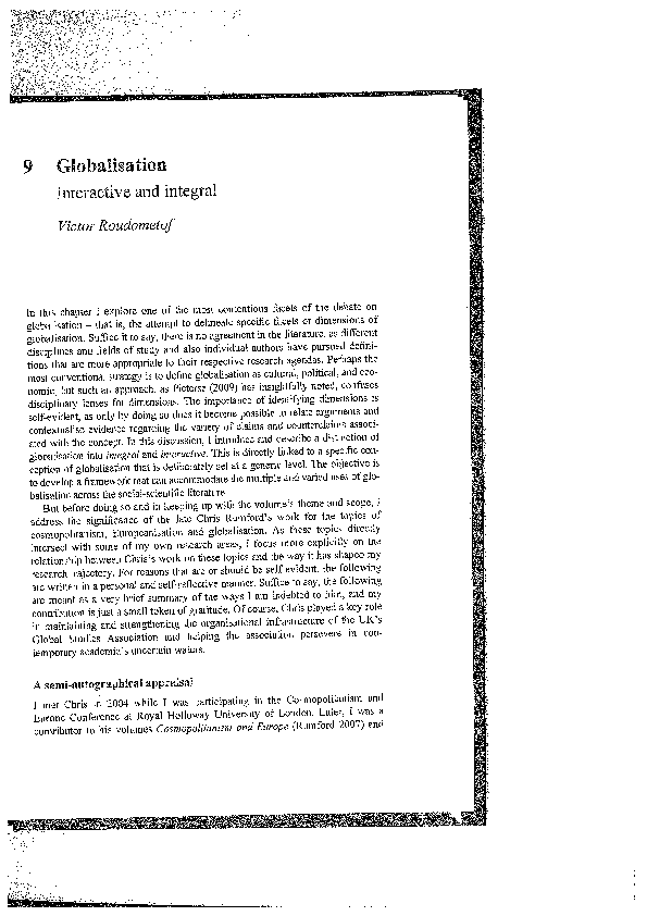(PDF) Globalization: interactive and integral