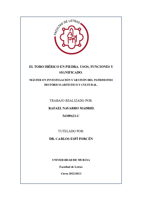 (PDF) EL TORO IBÉRICO EN PIEDRA. USOS, FUNCIONES Y SIGNIFICADO