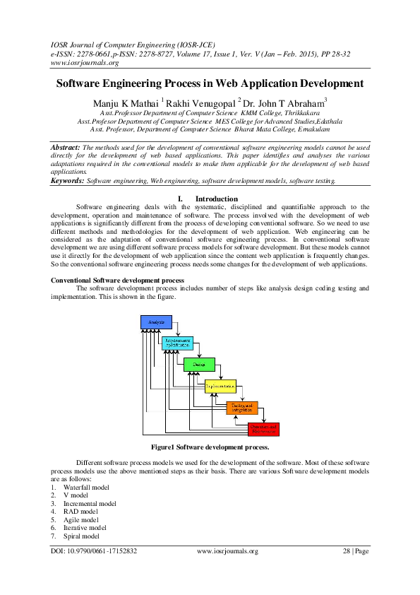 (PDF) Software Engineering Process in Web Application Development