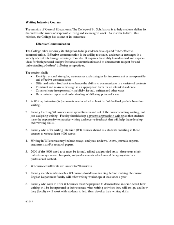 (PDF) Writing-Intensive Courses