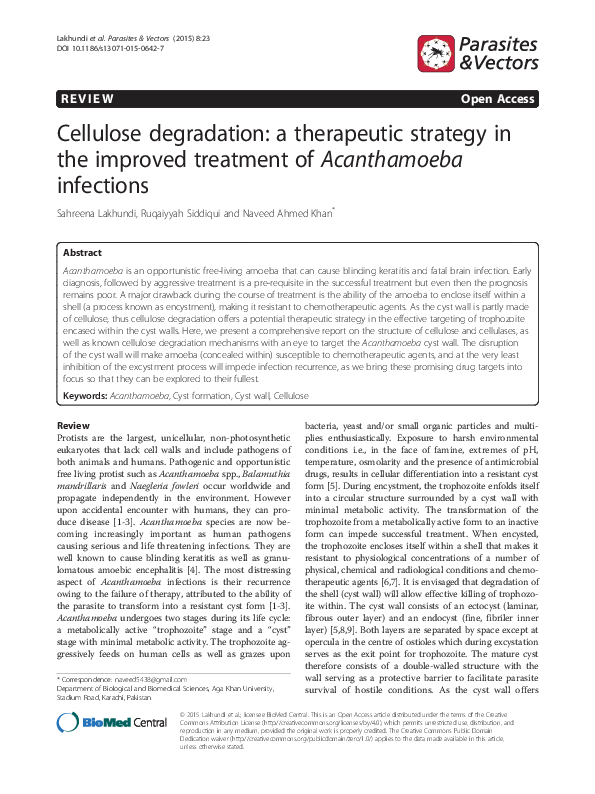 (PDF) Cellulose degradation: a therapeutic strategy in the improved treatment of Acanthamoeba ...