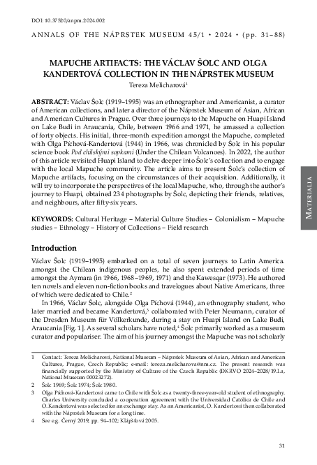 (PDF) Mapuche Artifacts - The Václav Šolc and Olga Kandertová ...