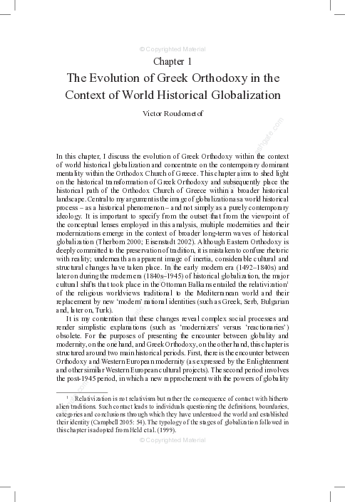 (PDF) The Evolution of Greek Orthodoxy in the Context of World ...