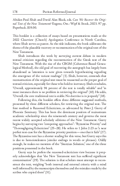 (PDF) Book Review: Abidan Paul Shah and David Alan Black, Eds., Can We ...