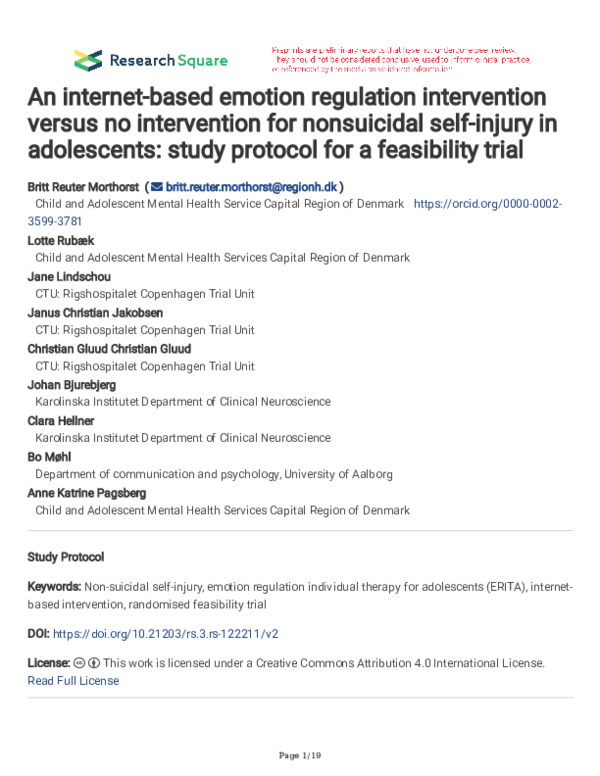 (PDF) An internet-based emotion regulation intervention versus no ...