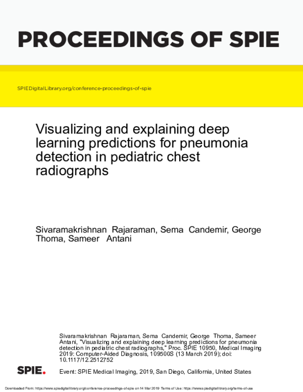 (PDF) Visualizing and explaining deep learning predictions for pneumonia detection in pediatric ...