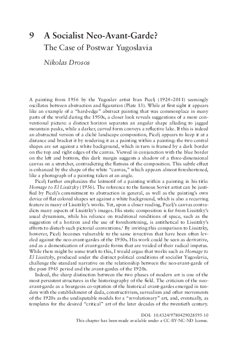 (PDF) A Socialist Neo-Avant-Garde? The Case of Postwar Yugoslavia