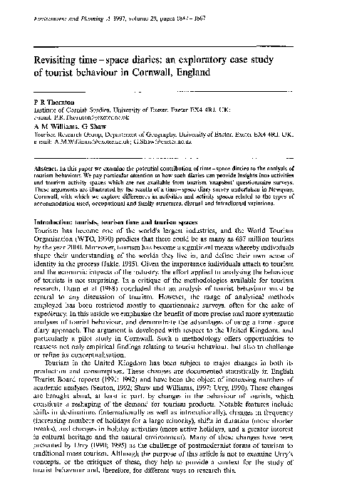 (PDF) Revisiting Time—Space Diaries: An Exploratory Case Study of ...