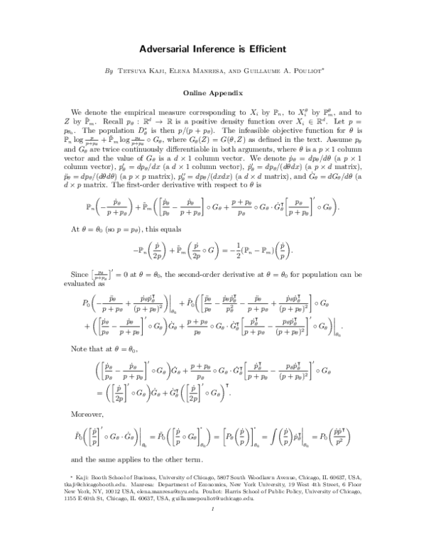 (PDF) Adversarial Inference Is Efficient
