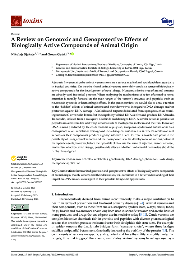 (PDF) A Review on Genotoxic and Genoprotective Effects of Biologically ...
