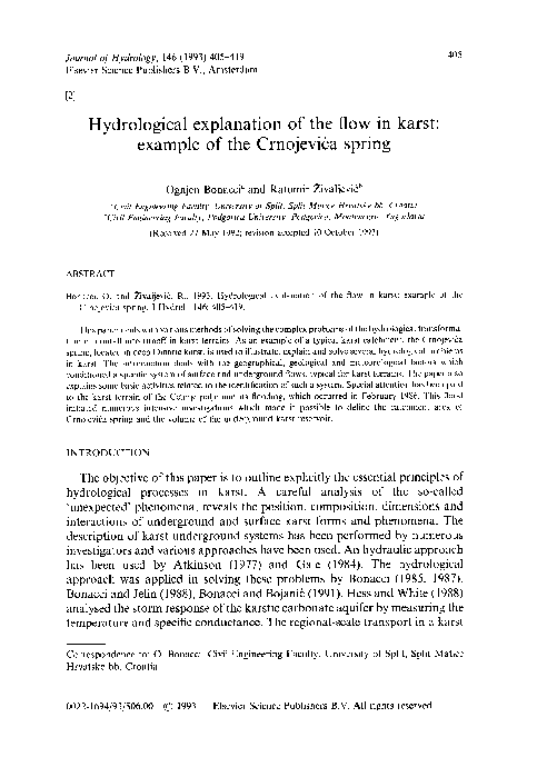 (PDF) Hydrological Analysis of Crnojevića Spring in Karst Terrain