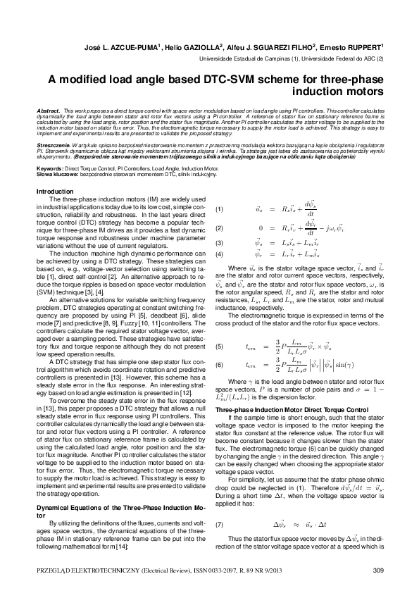 (PDF) A modified load angle based DTC-SVM scheme for three-phase induction motors