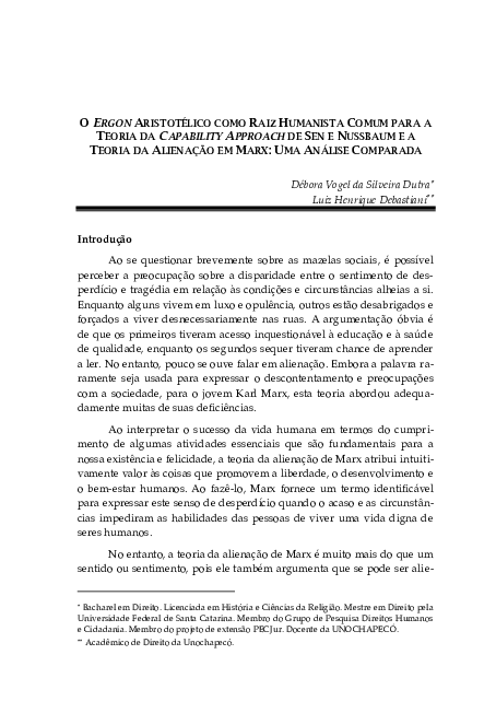 (PDF) O ERGON ARISTOTÉLICO COMO RAIZ HUMANISTA COMUM PARA A TEORIA DA ...