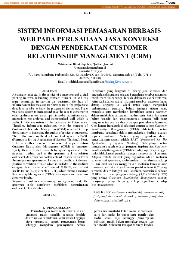 (PDF) Sistem Informasi Pemasaran Berbasis Web Pada Perusahaan Jasa Konveksi Dengan Pendekatan ...