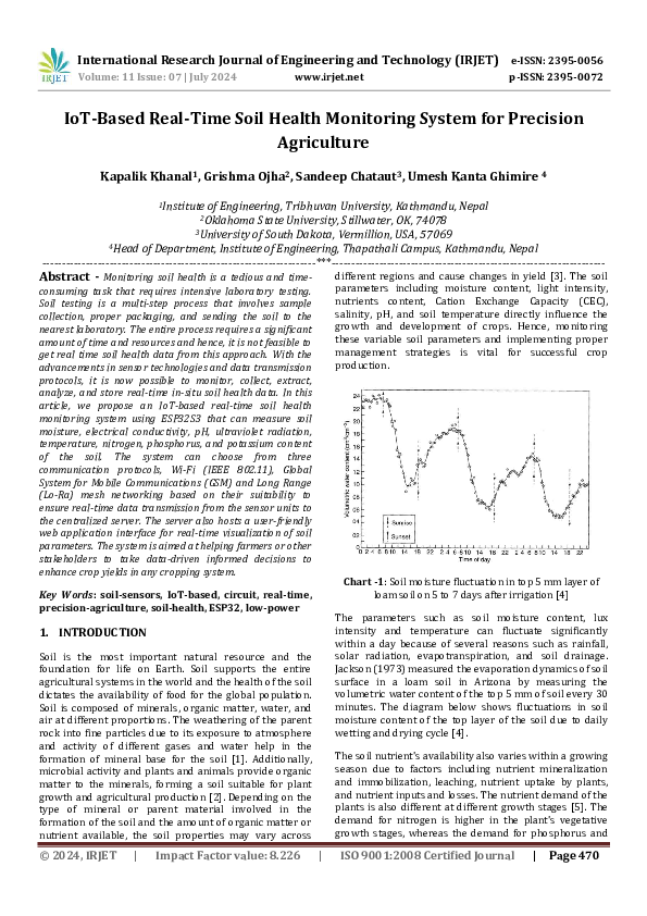 (PDF) IoT-Based Real-Time Soil Health Monitoring System for Precision Agriculture