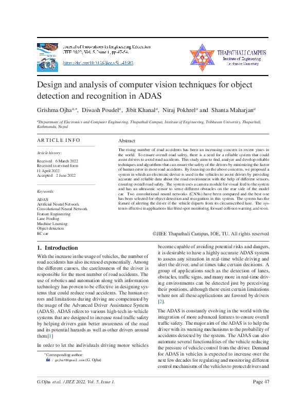 (PDF) Design and analysis of computer vision techniques for object ...