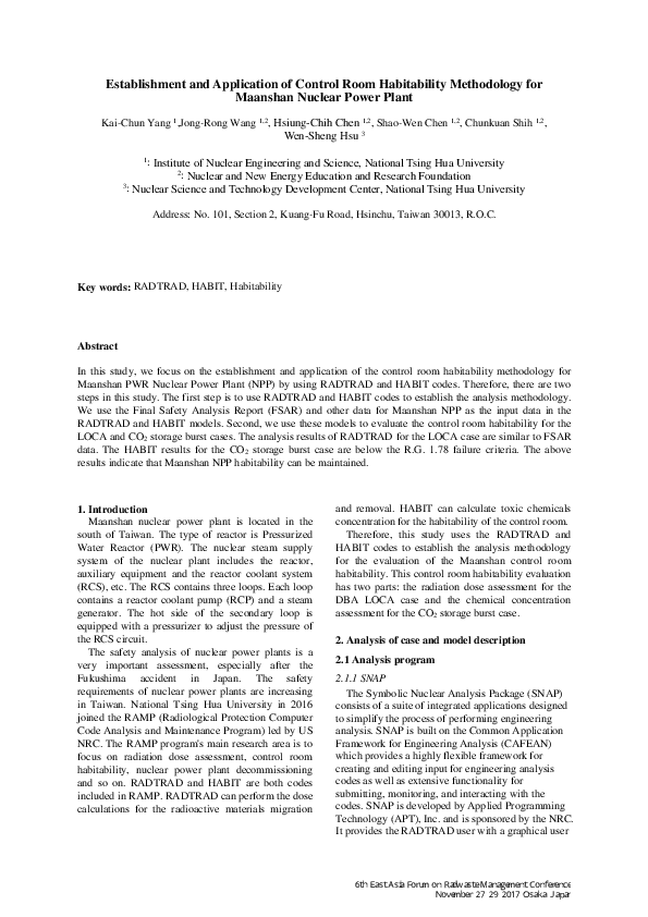 (PDF) Establishment and Application of Control Room Habitability ...