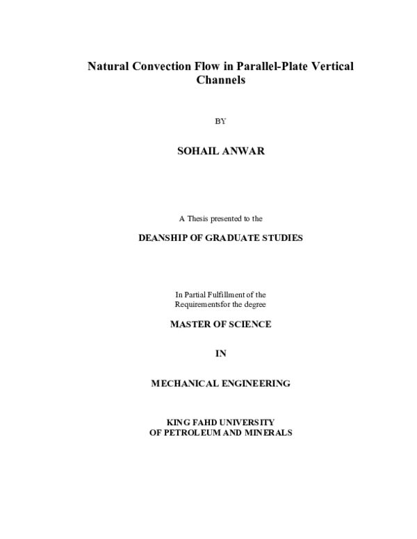 (PDF) Natural convection flow in parallel-plate vertical channels