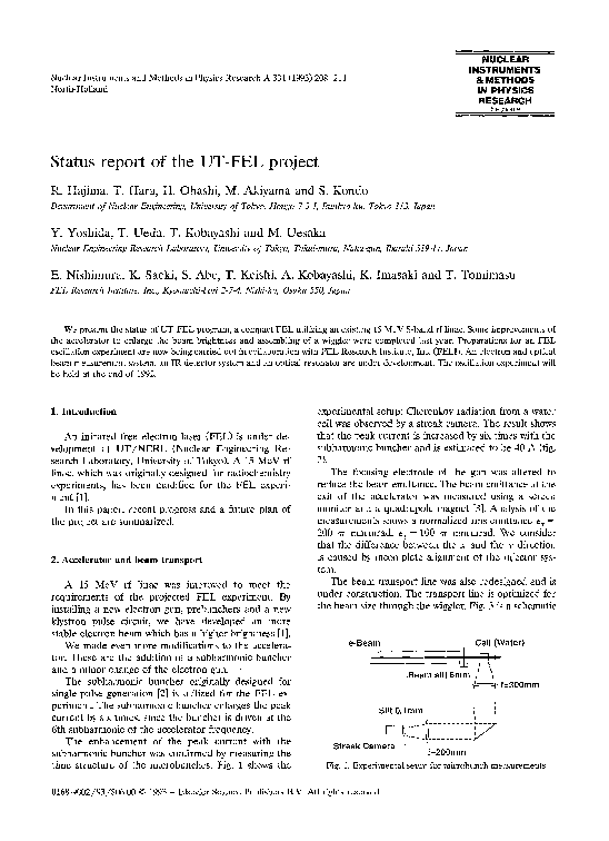 (PDF) Status report of the UT-FEL project