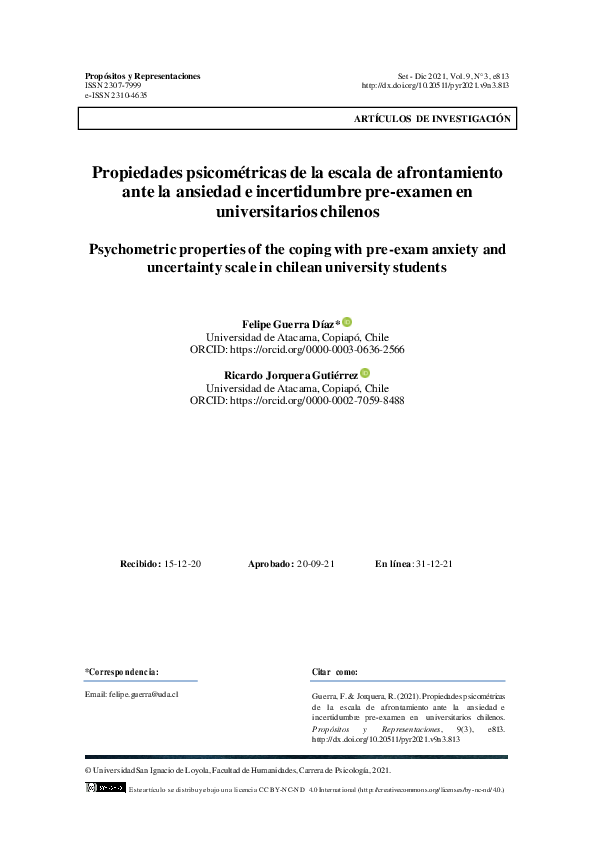 (PDF) Propiedades psicométricas de la escala de afrontamiento ante la ansiedad e incertidumbre ...