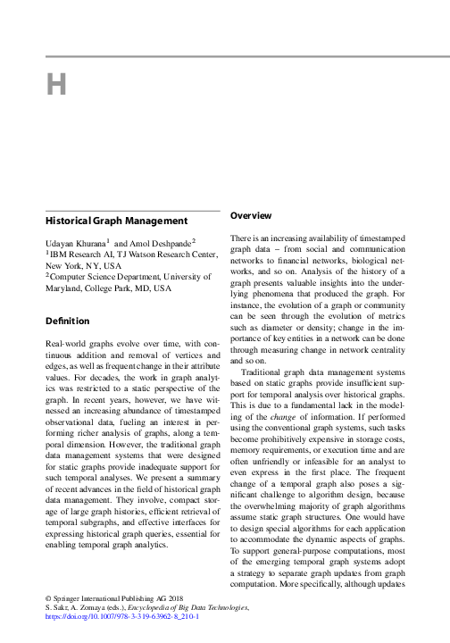 (PDF) Historical Graph Management