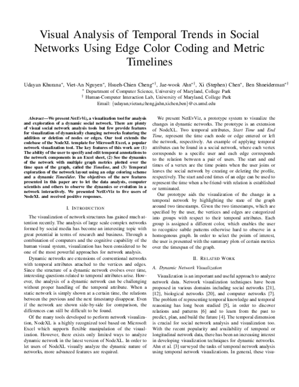 (PDF) Visual Analysis of Temporal Trends in Social Networks Using Edge Color Coding and Metric ...