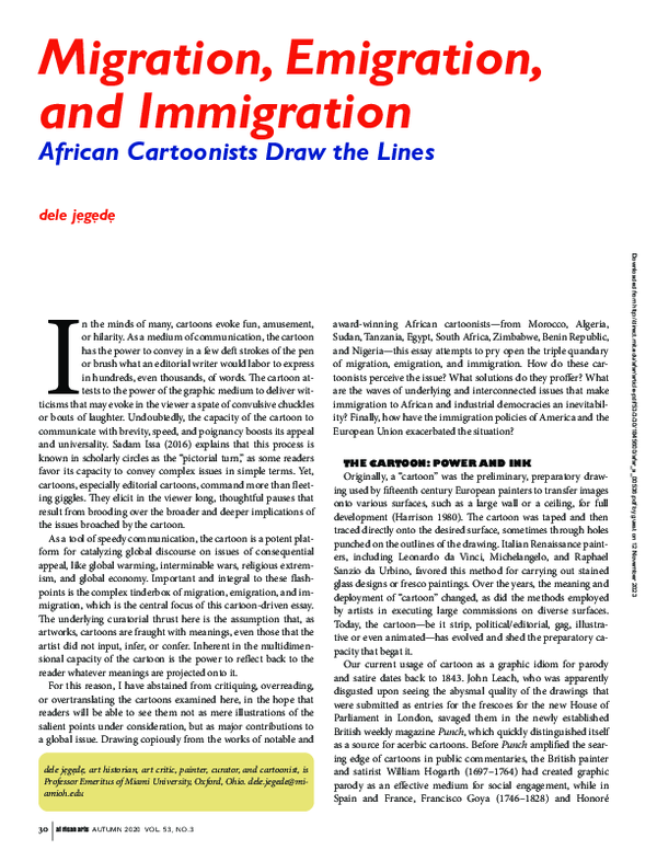 (PDF) Migration, Emigration, and Immigration: African Cartoonists Draw ...