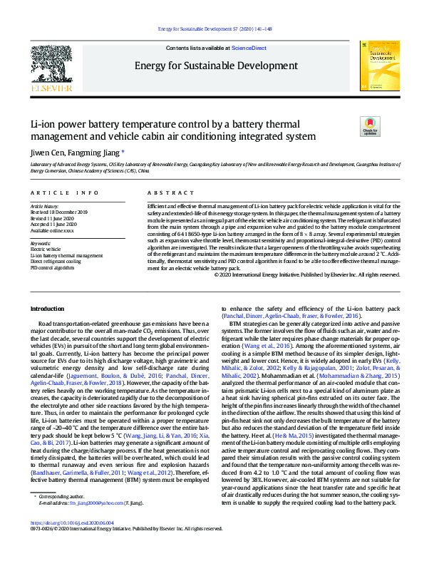 (PDF) Li-ion power battery temperature control by a battery thermal ...