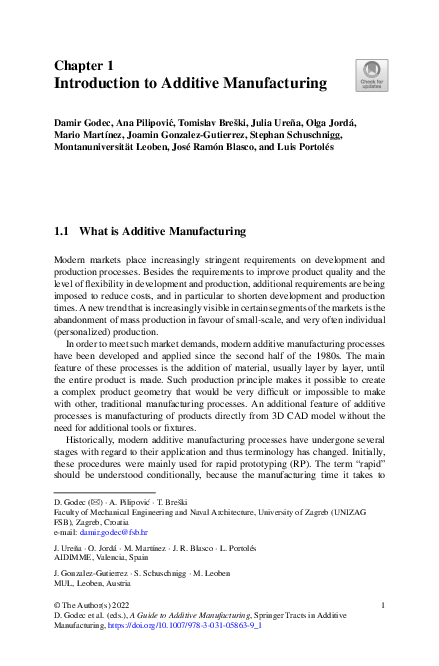(PDF) Introduction to Additive Manufacturing