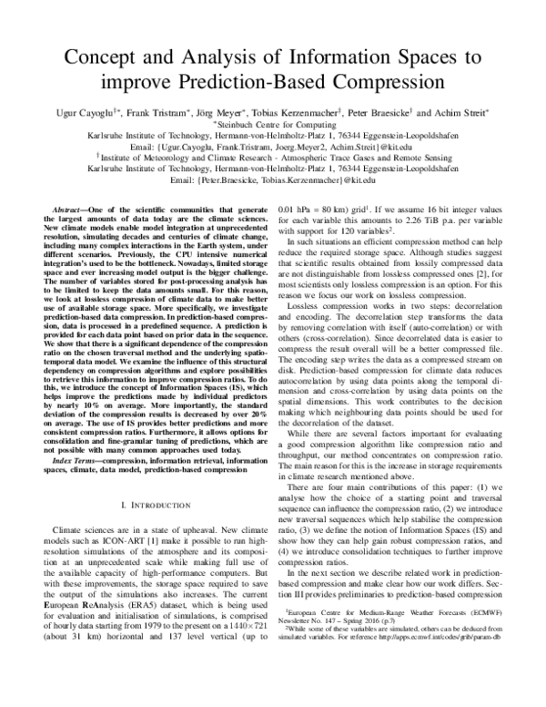 (PDF) Concept and Analysis of Information Spaces to improve Prediction ...