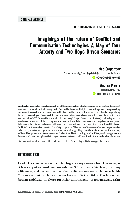 (PDF) Imaginings of the Future of Conflict and Communication ...
