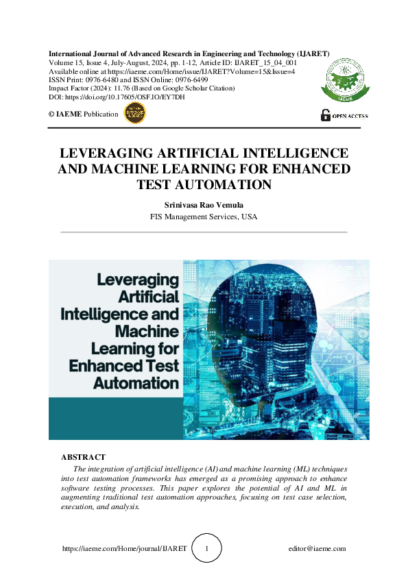 (PDF) LEVERAGING ARTIFICIAL INTELLIGENCE AND MACHINE LEARNING FOR ...