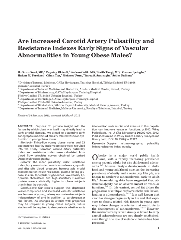 (PDF) Are increased carotid artery pulsatility and resistance indexes ...