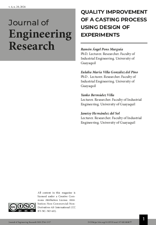 (PDF) Quality Improvement of a Casting Process Using Design of Experiments (Atena Editora)